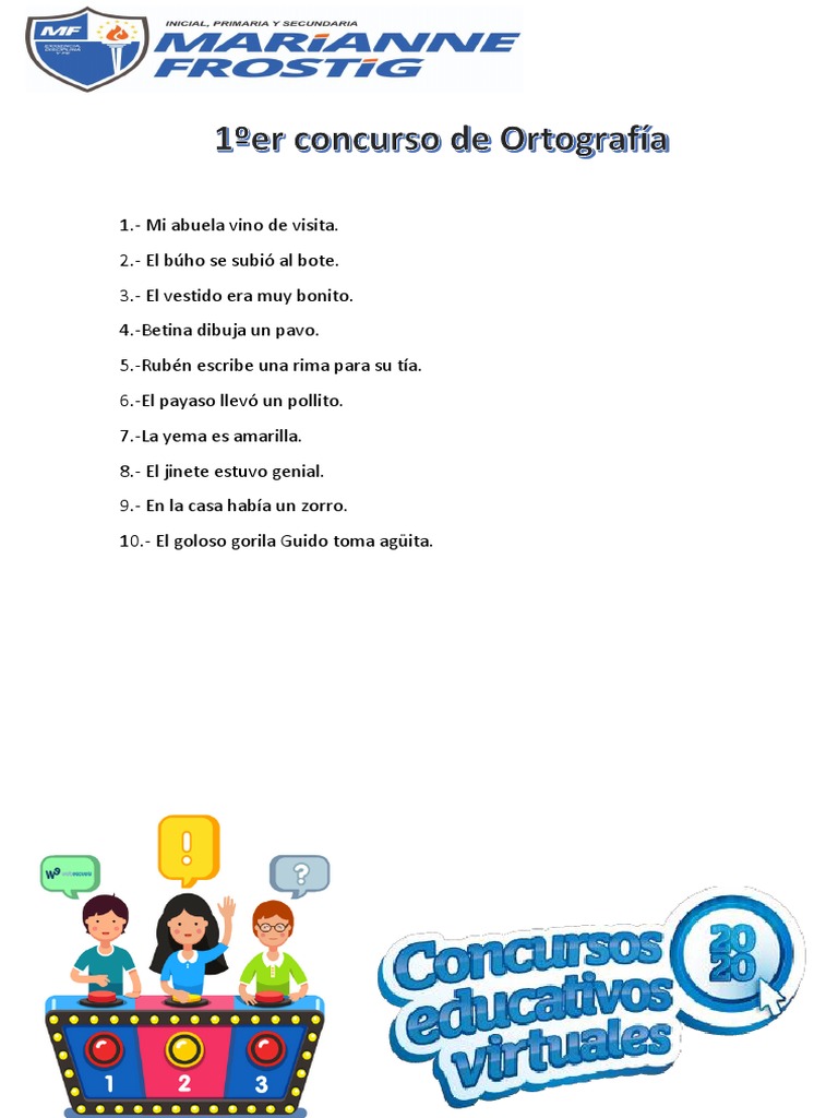 Concurso de Ortografia 2do Primaria | PDF