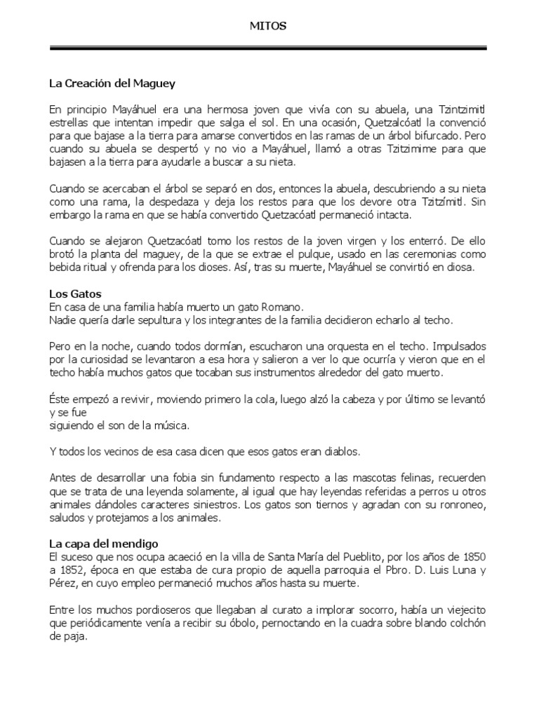 10 Mitos Mexicanos | PDF | Religión y creencia
