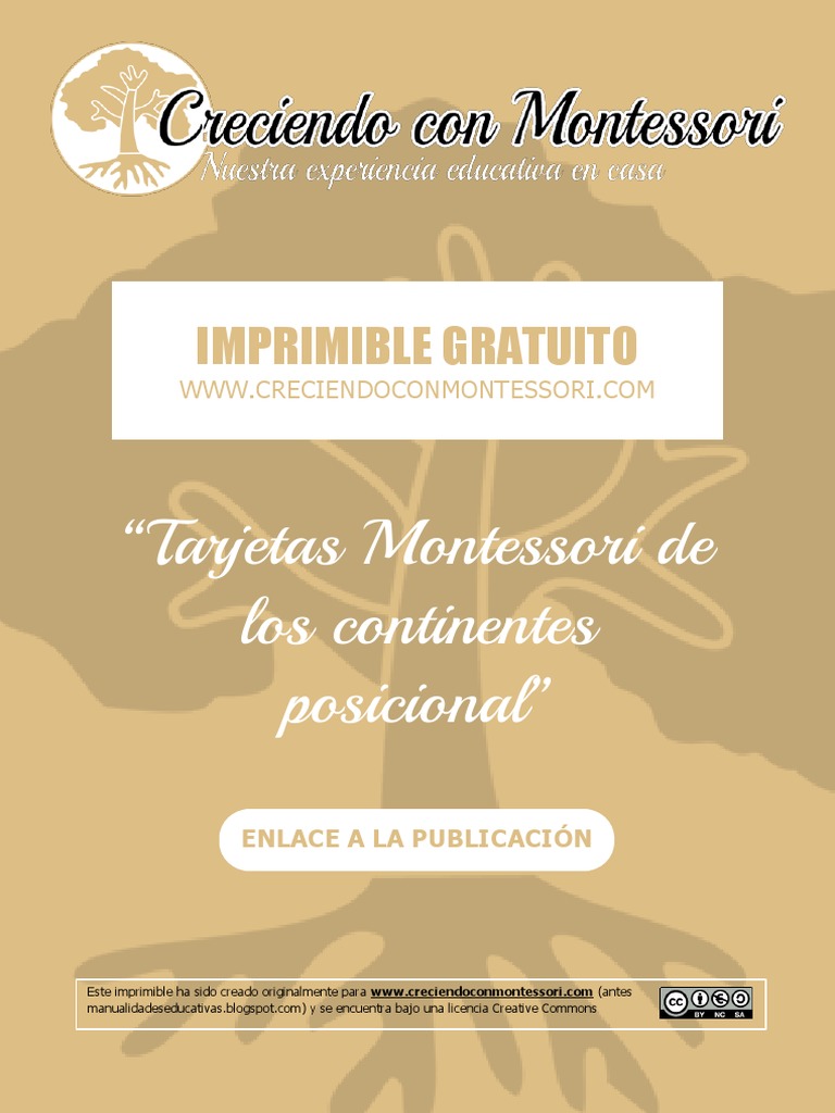 Tarjetas Montessori de los Continentes | PDF