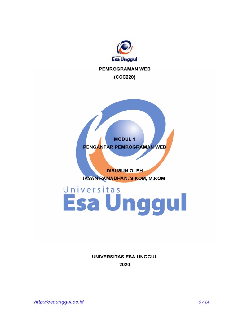 Modul PDF - Pemrograman Web - Pertemuan 1 | PDF