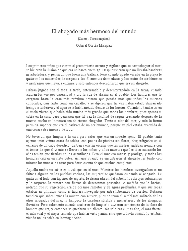 El Ahogado Más Hermoso Del Mundo | PDF | Naturaleza