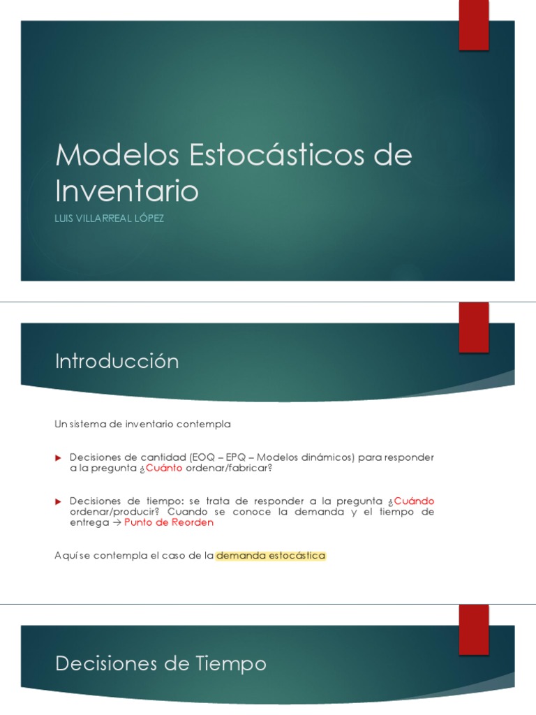 Modelos Estocásticos de Inventario | PDF | Inventario | Probabilidad