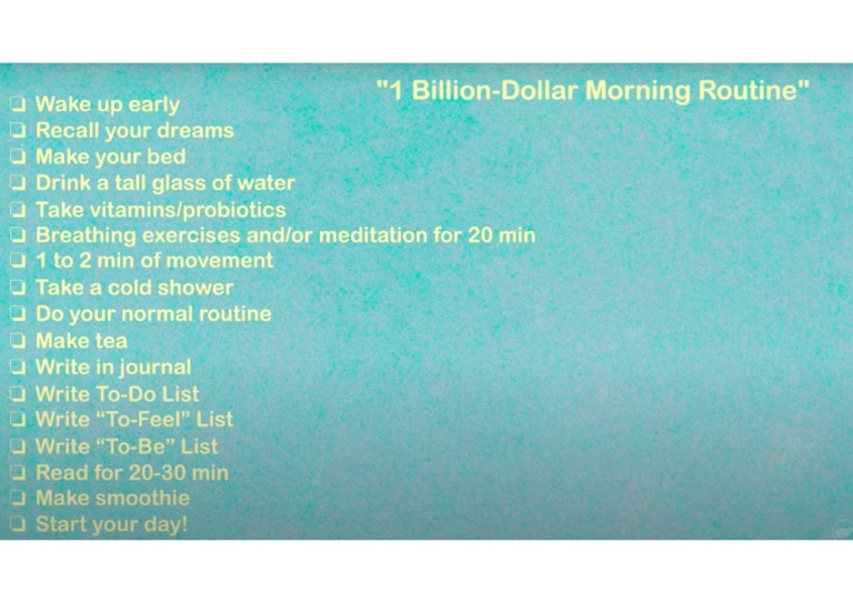 Billion Dollar Morning Routine | PDF