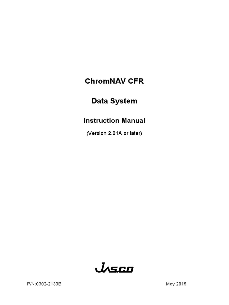 Intruction Manual ChromNav Jasco | PDF | High Performance Liquid Chromatography | Computer File