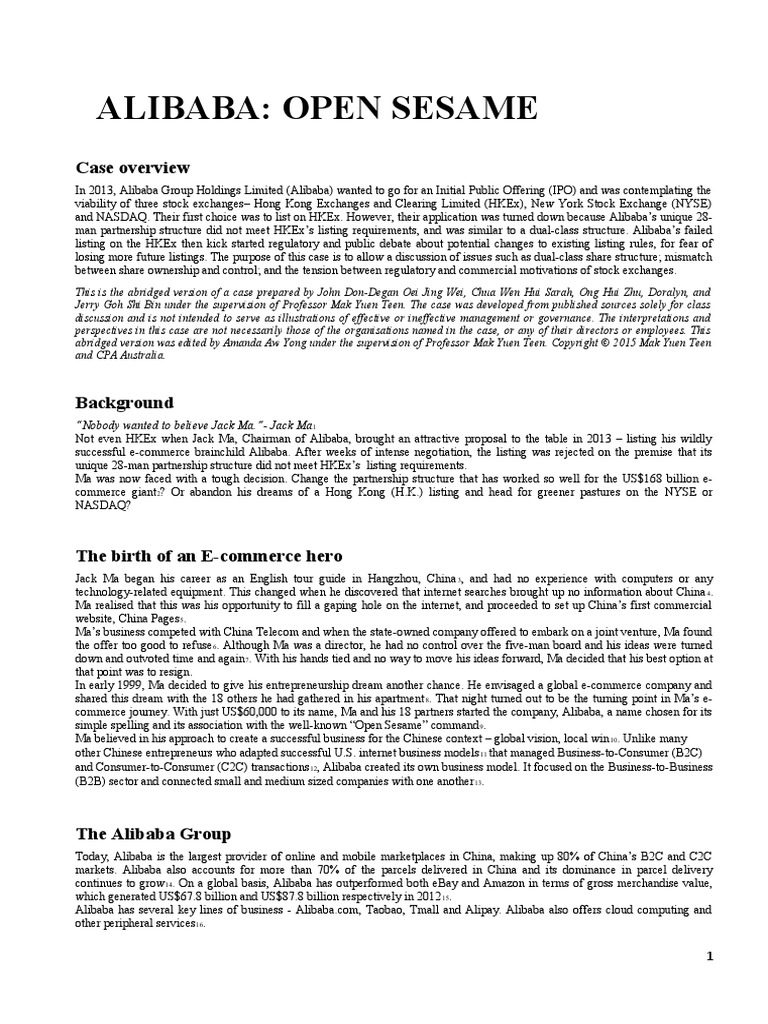 Alibaba Case | PDF