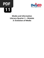 Media and Information Literacy Quarter 1 - Module 3: Evolution of Media ...