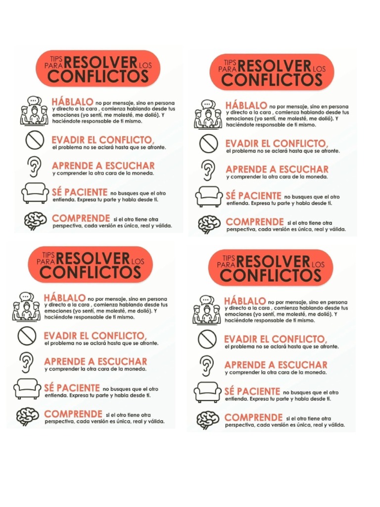 Tarjeta Resolucion de Conflictos | PDF