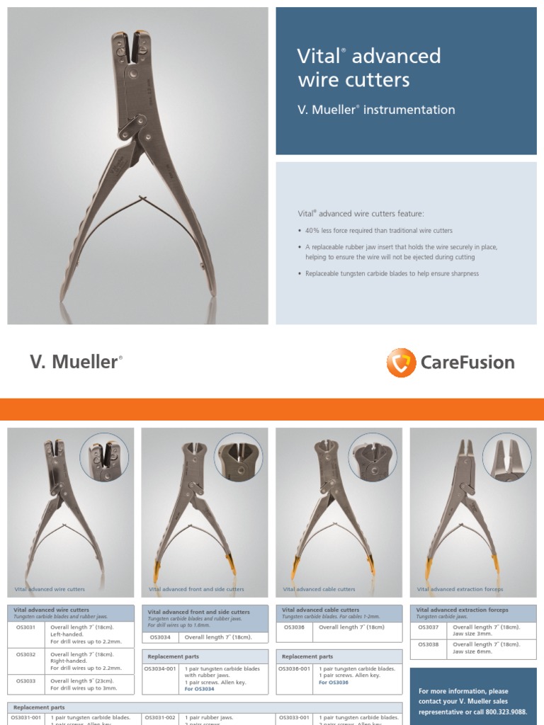 Vital Advanced Wire Cutters: V. Mueller | PDF | Industrial Processes ...