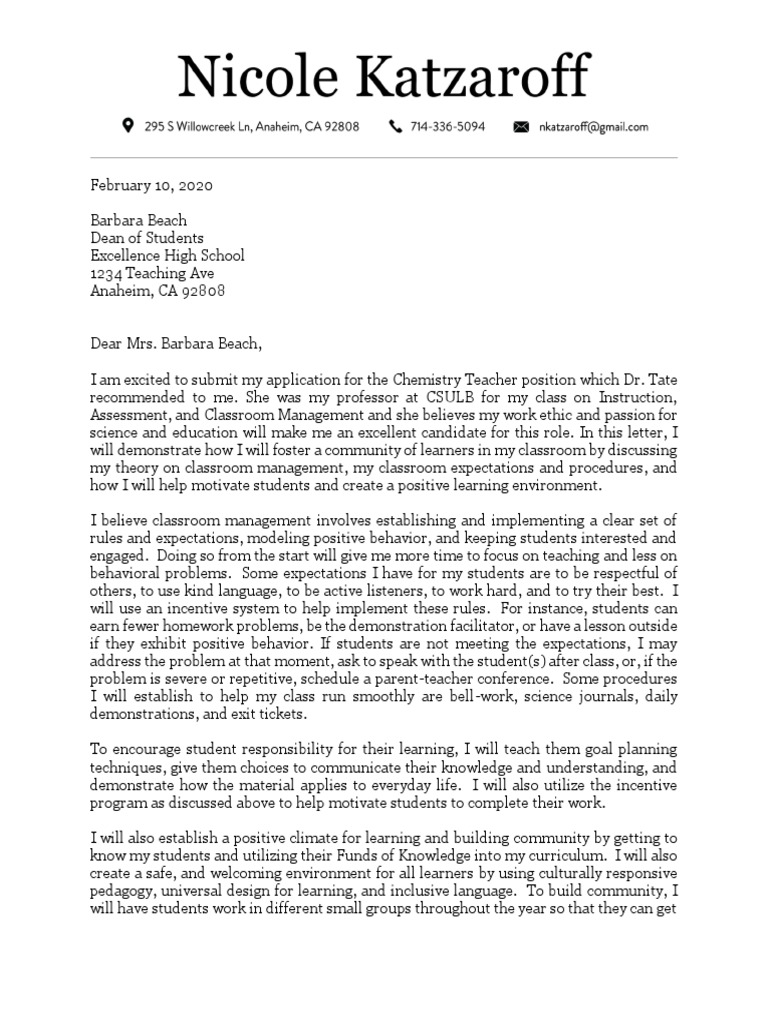 Community of Learners Letter | PDF | Classroom Management | Classroom