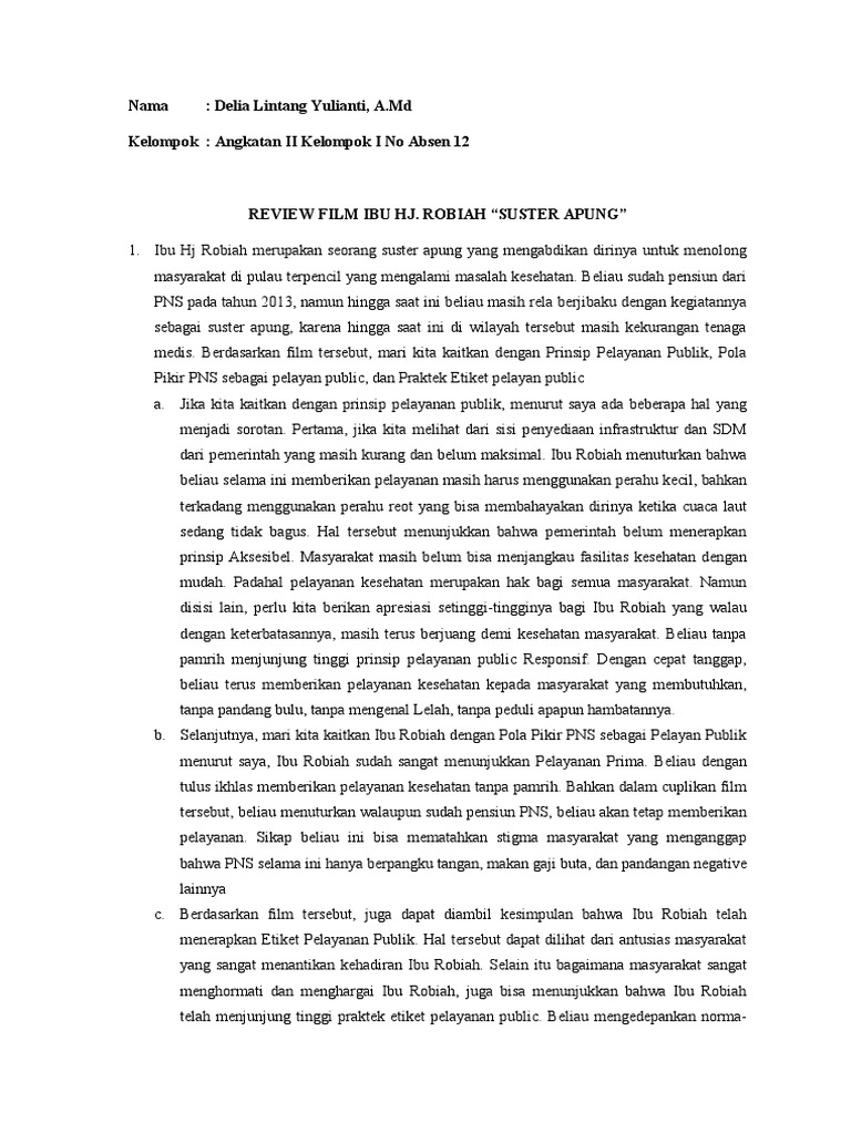 Review Tugas Suster Apung | PDF