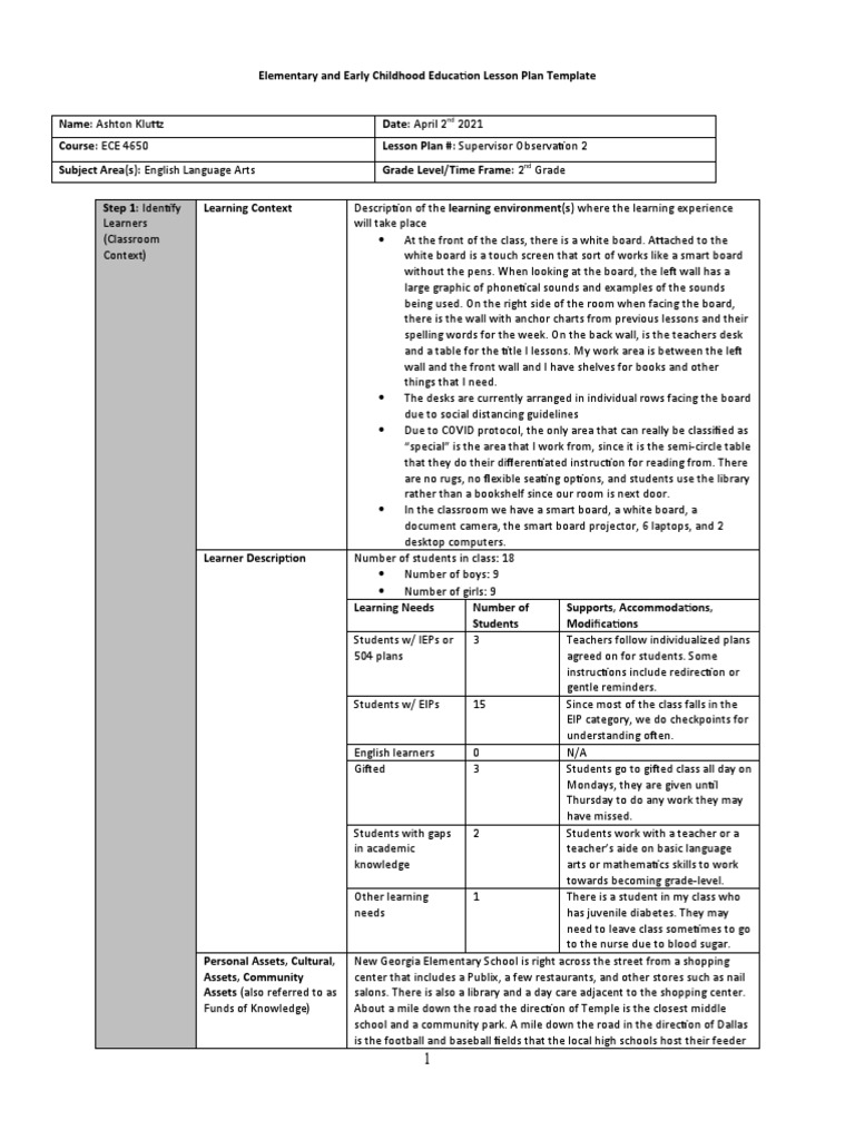 Lesson Plan On Contractions | Download Free PDF | Educational ...