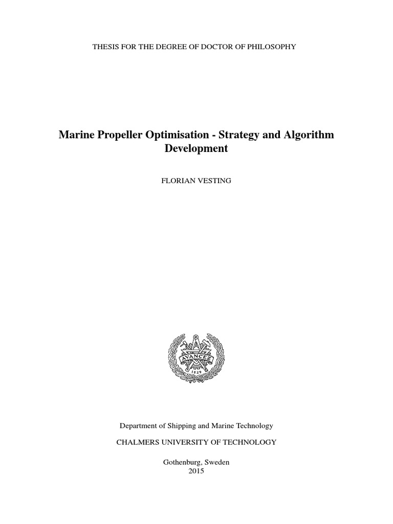 Marine Propeller Optimisation Strategy And Algorithm Development
