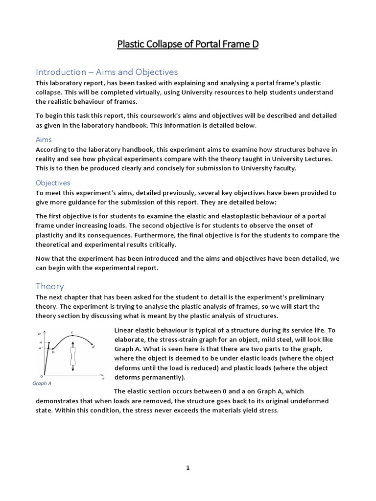Plastic Collapse of Portal Frame D - Submission | PDF | Deformation ...
