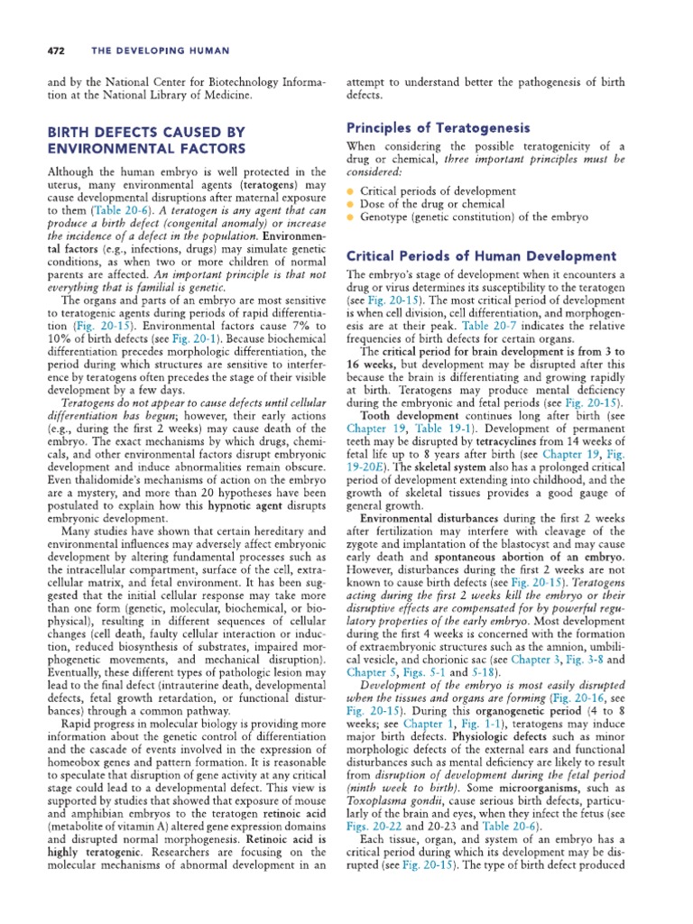 Mechanism of Teratogenesis | PDF