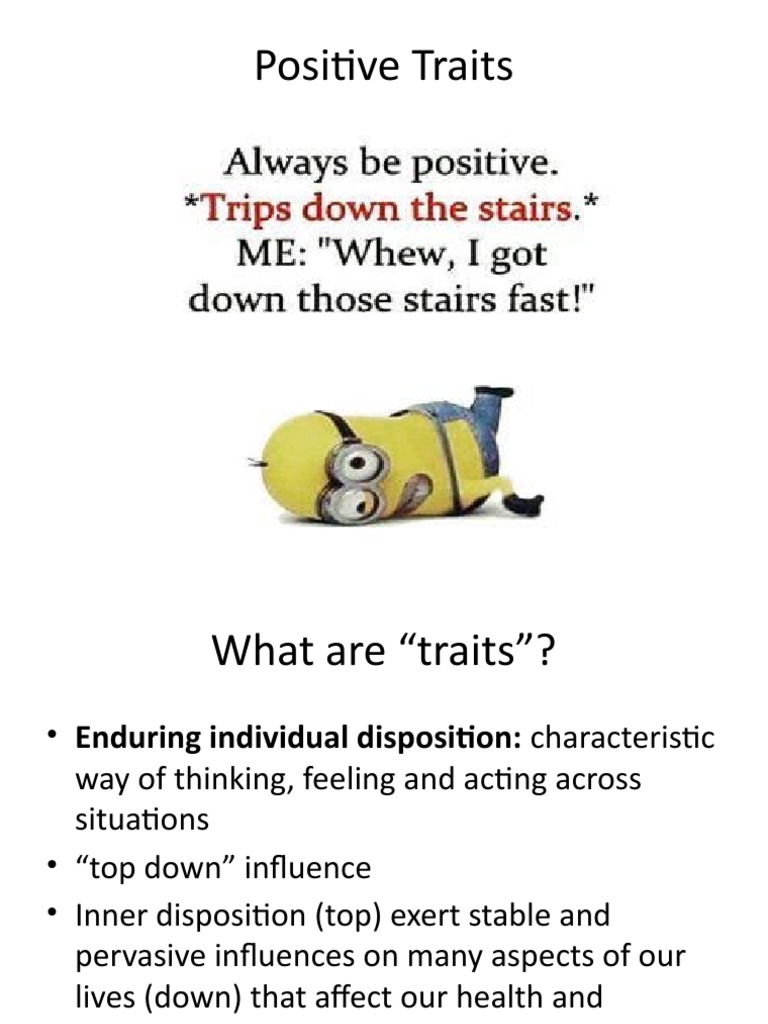 Lecture 8 - Positive Traits - SV | PDF | Optimism | Extraversion And Introversion