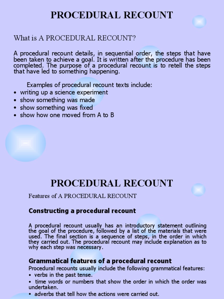 Procedural Recount | PDF | Grammatical Tense | Verb