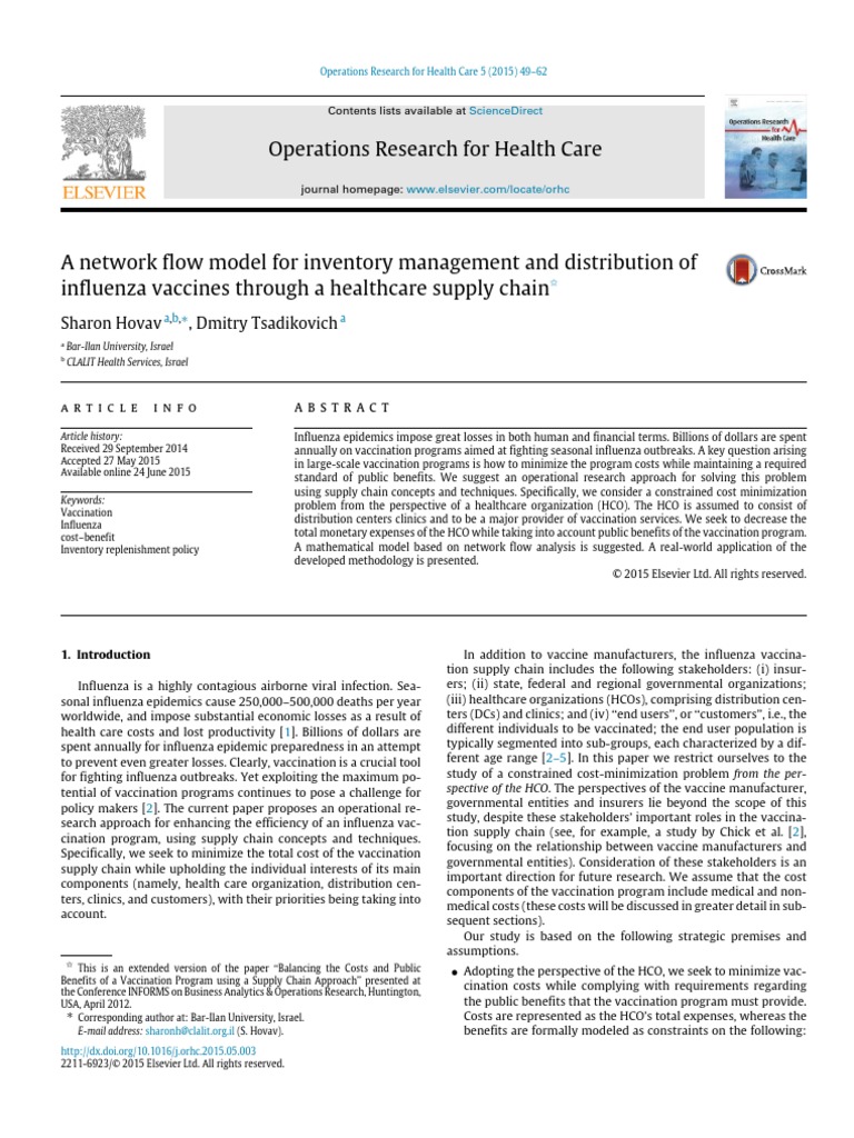 3 - A Network Flow Model For Inventory Management and Distribution of ...