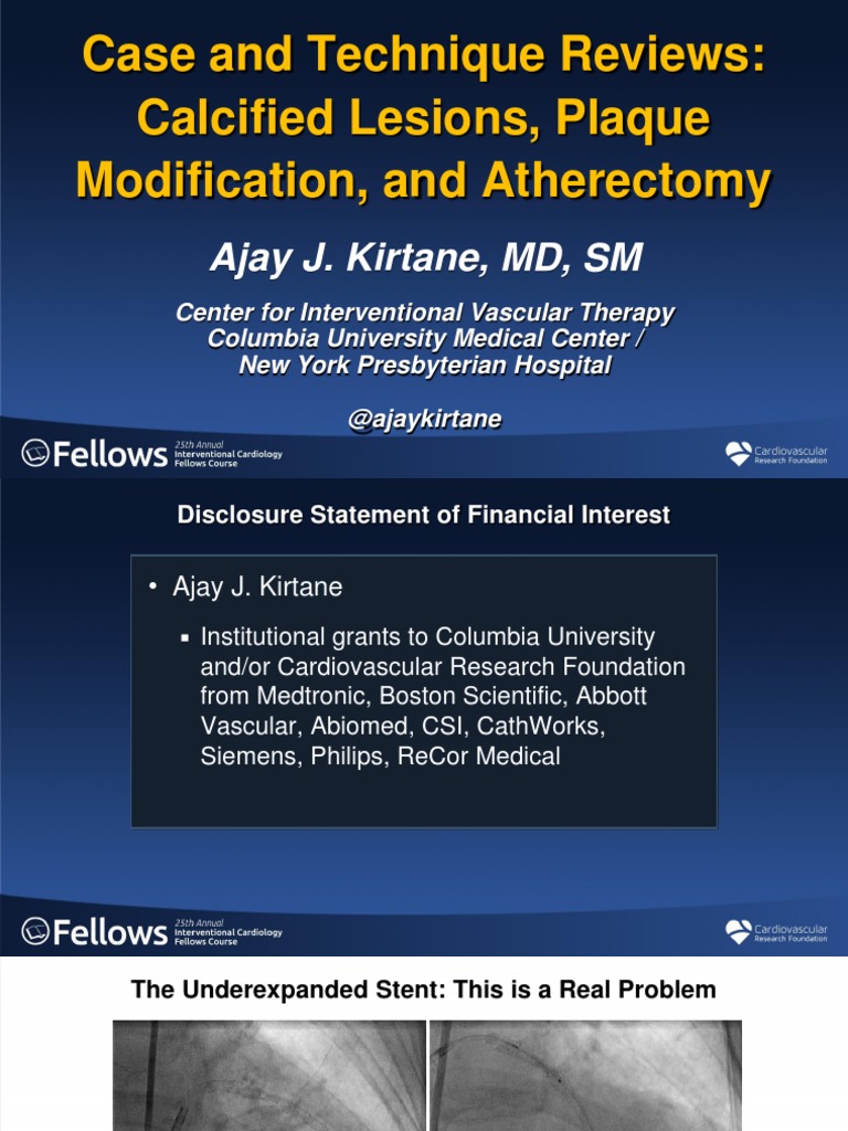 Case and Technique Reviews: Calcified Lesions, Plaque Modification, and Atherectomy | PDF ...