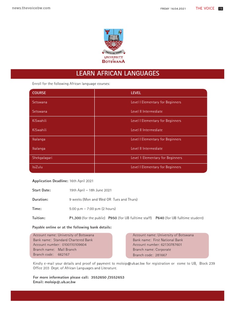 UB-Learn African Languages | PDF