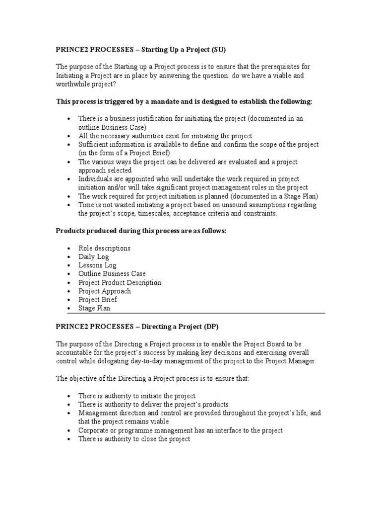 Prince2 Processes Stages | PDF | Project Management | Risk Management