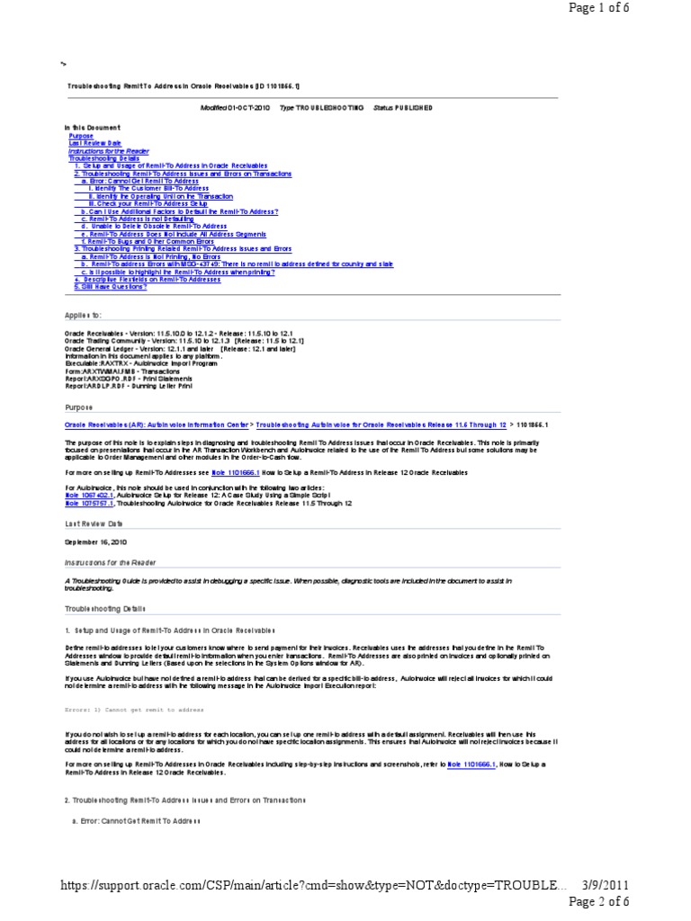 Remit To Address Whitepaper | PDF | Invoice | Parameter (Computer ...