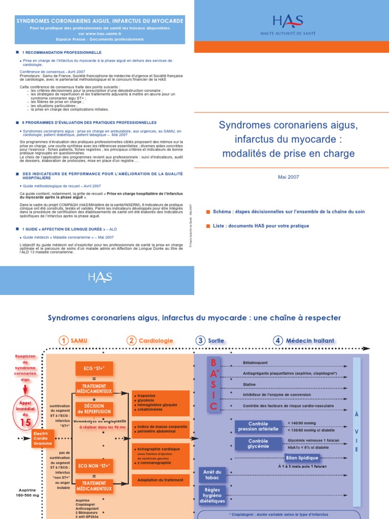 Infarctus - Myocarde HAS | PDF | Infarctus du myocarde | Médecine clinique