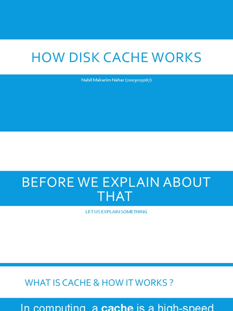 How Disk Cache Works Group Task | PDF