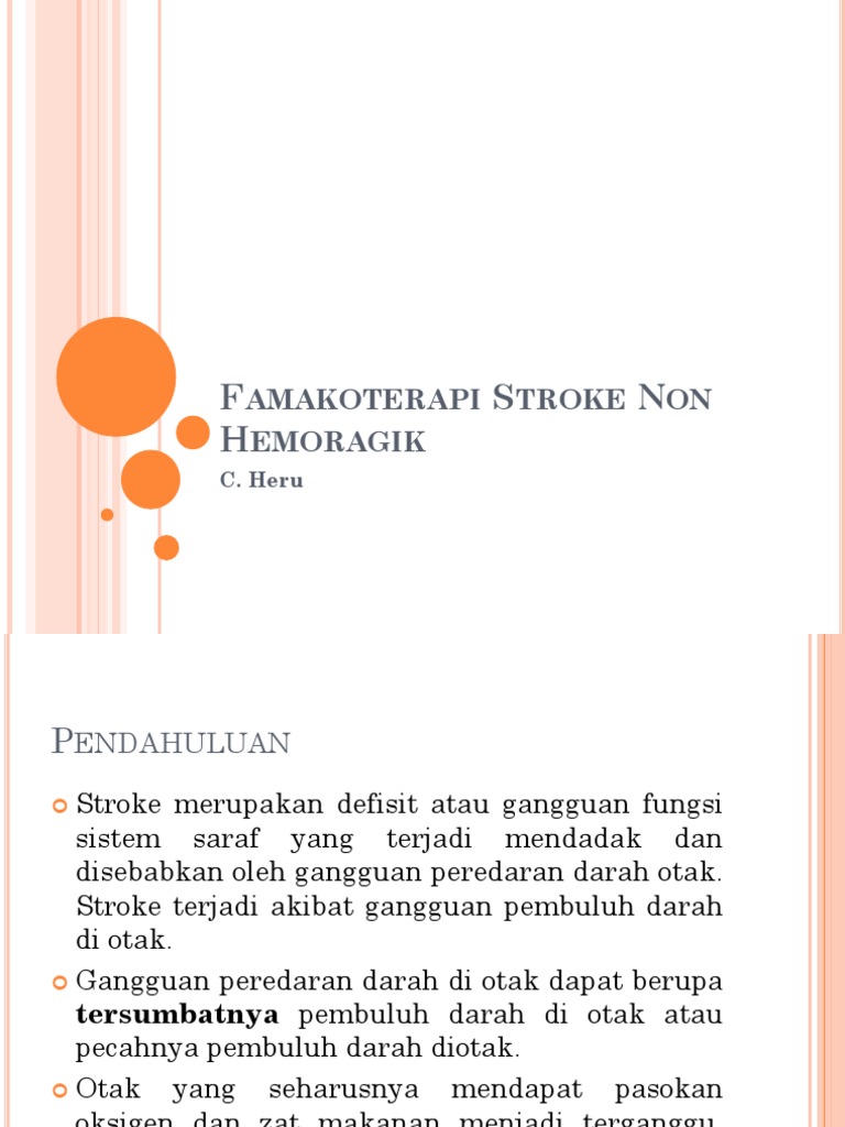 Farmakoterapi Stoke Non Hemoragik | PDF