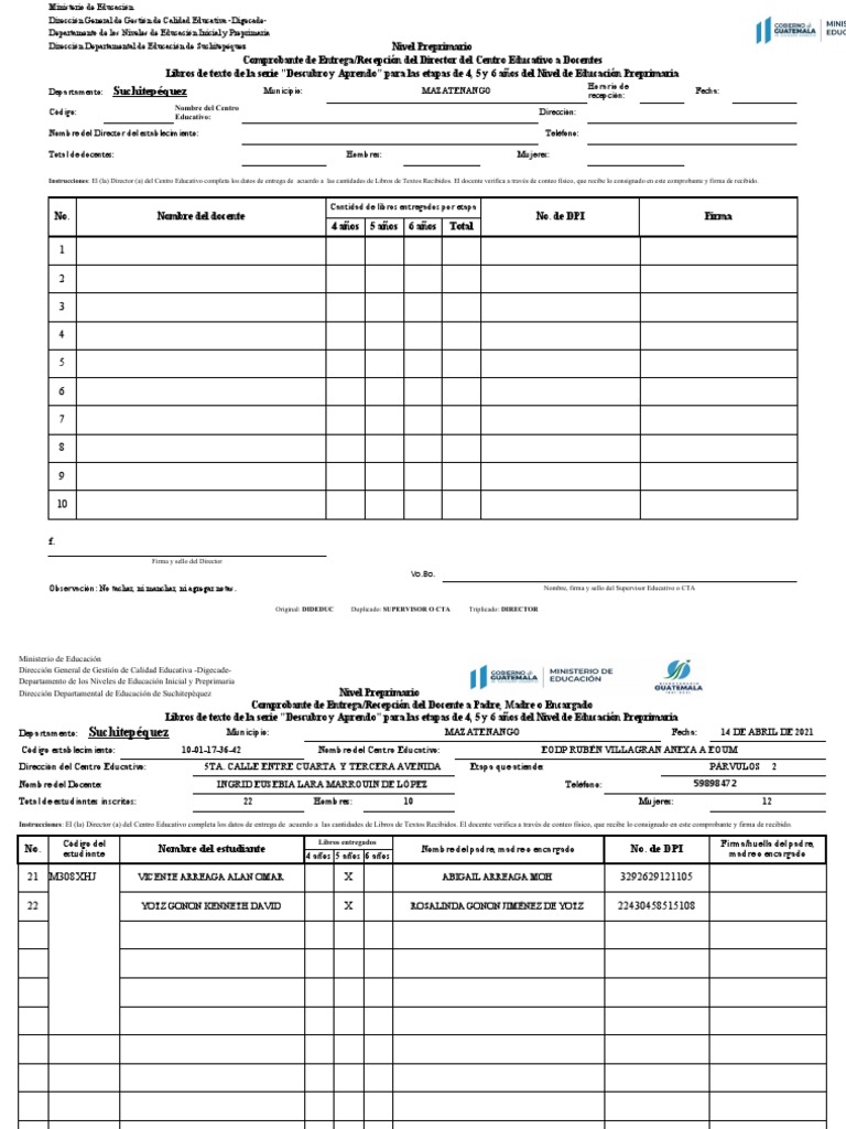 Formato Entrega Libros | PDF