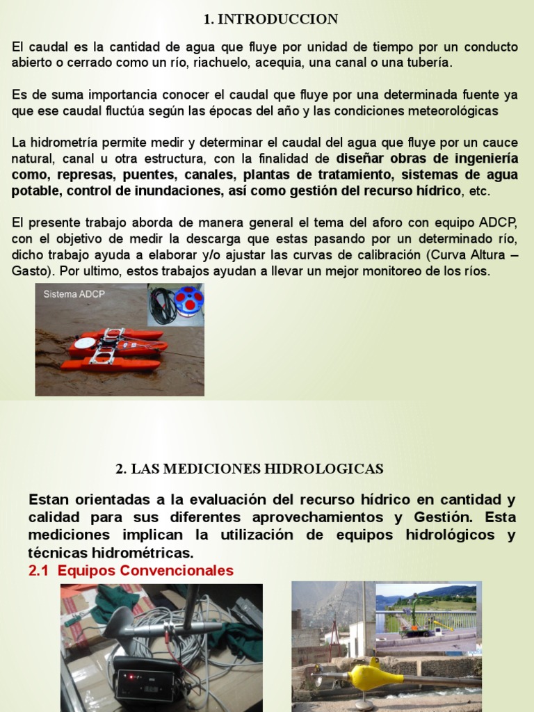 ADCP | PDF | Descarga (hidrología) | Efecto Doppler