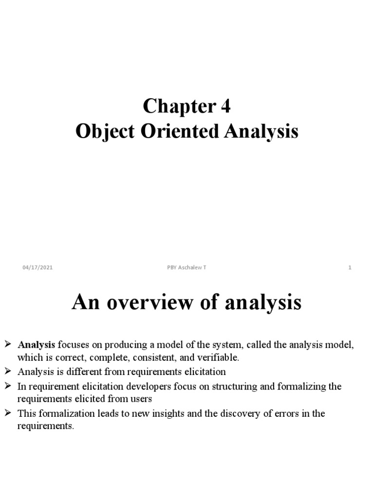 OOSE Chapter 4 Leacture1 | PDF | Use Case | Class (Computer Programming)