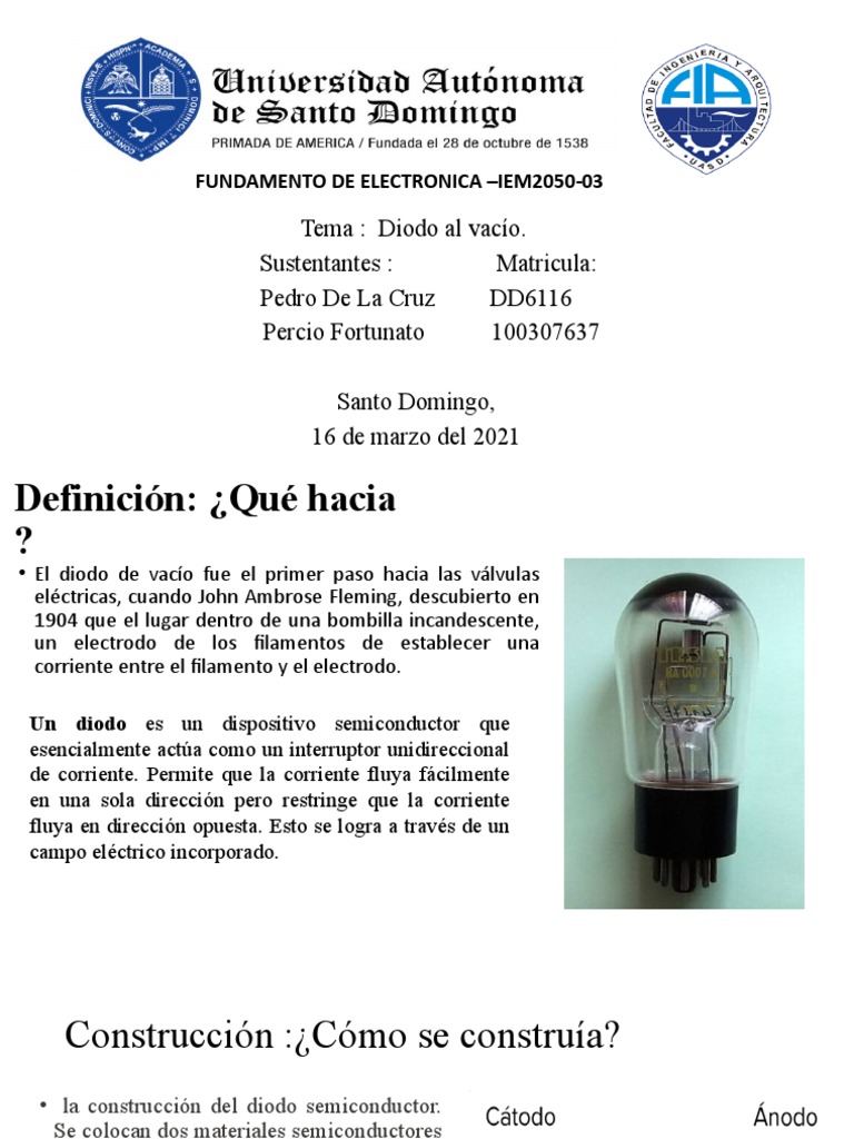 Diodo de vacío: historia y aplicaciones | PDF | Diodo | Ingeniería ...