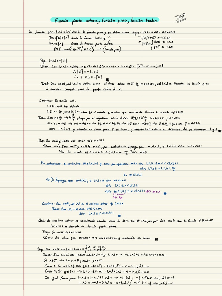 Función Parte Entera | PDF | Matemática Elemental | Enseñanza de matemática
