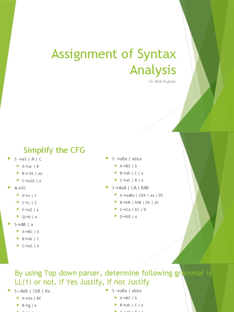 Assignment of Syntax Analysis | PDF