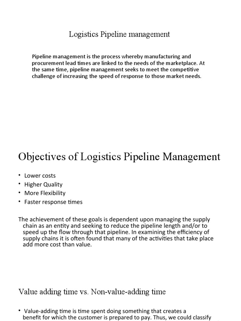 Logistics Pipeline Management Overview | PDF