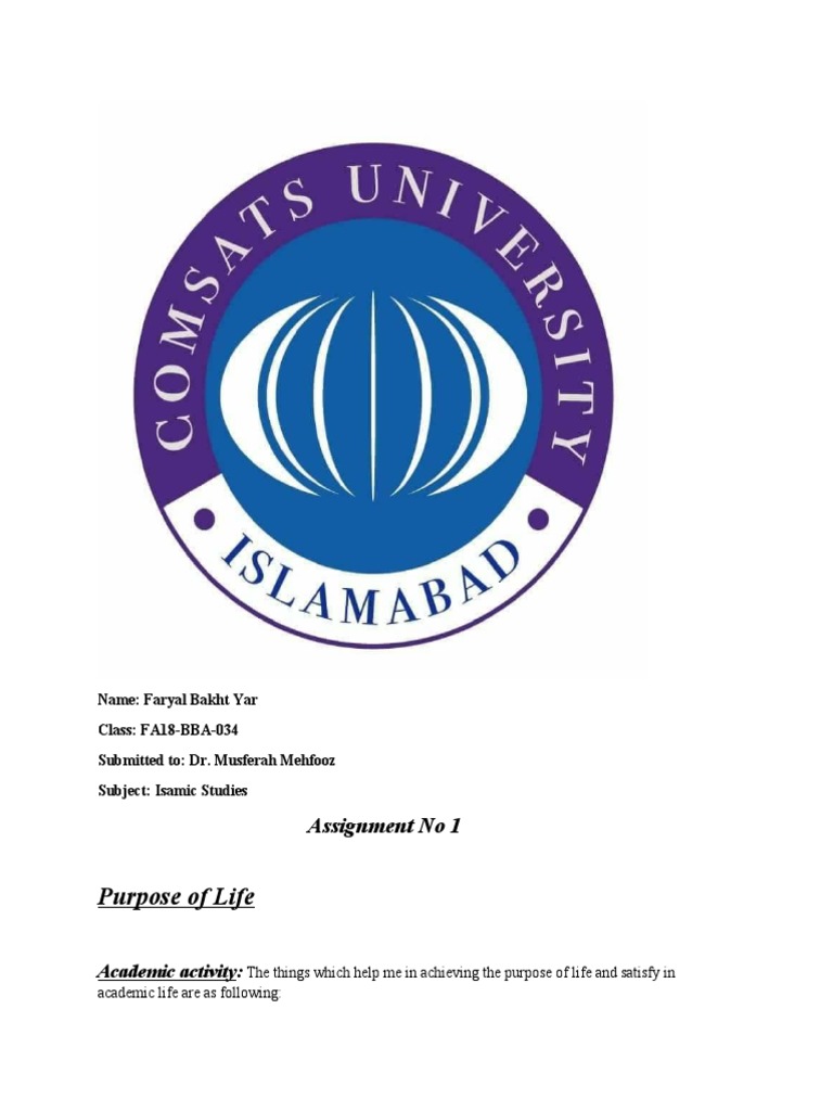 Islamiat Assignment 1 | PDF | Quran | Islam