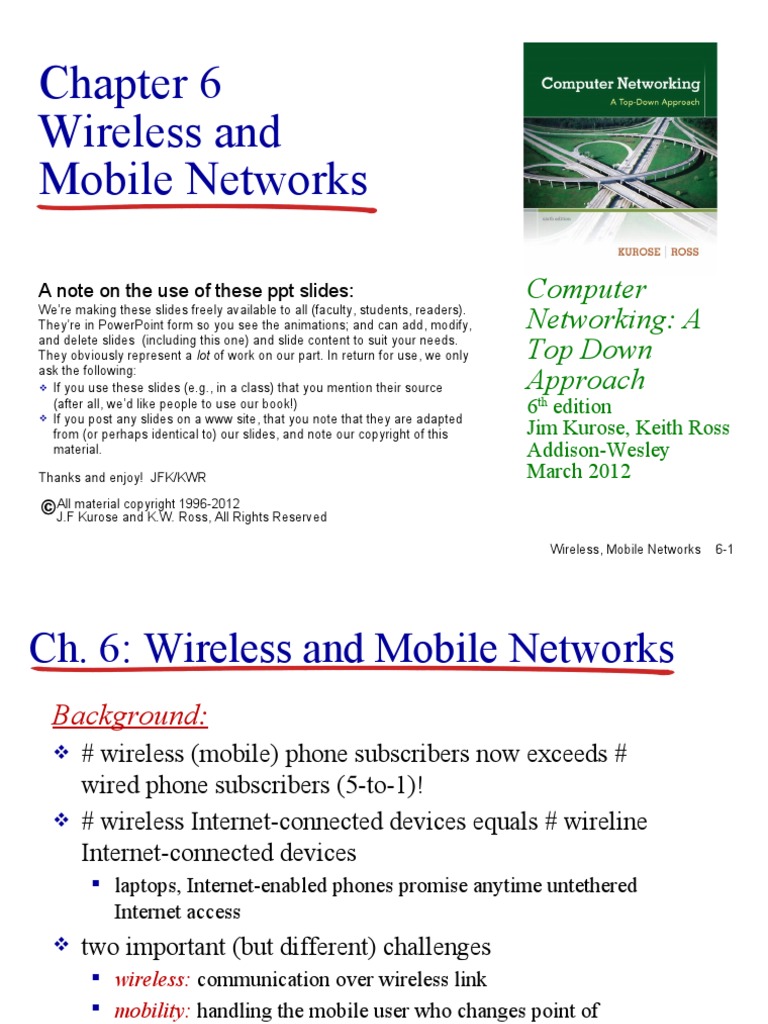 Wireless and Mobile Networks: Computer Networking: A Top Down Approach ...