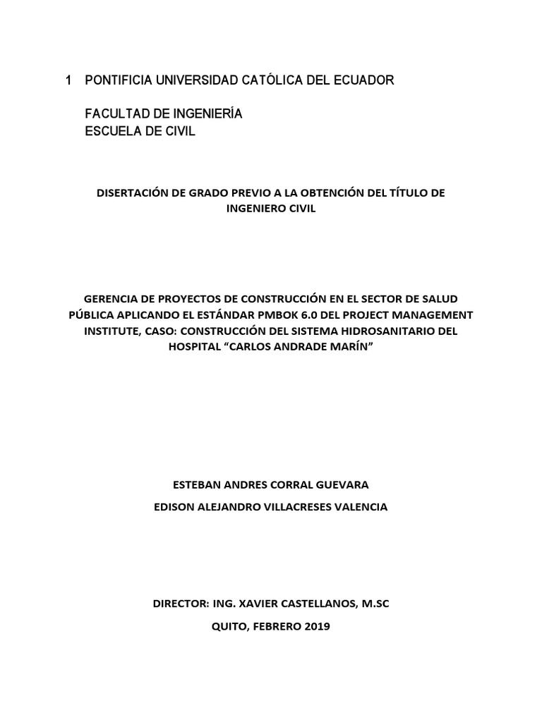 Tesis Esteban Corral - Alejandro Villacreses | PDF | Business ...