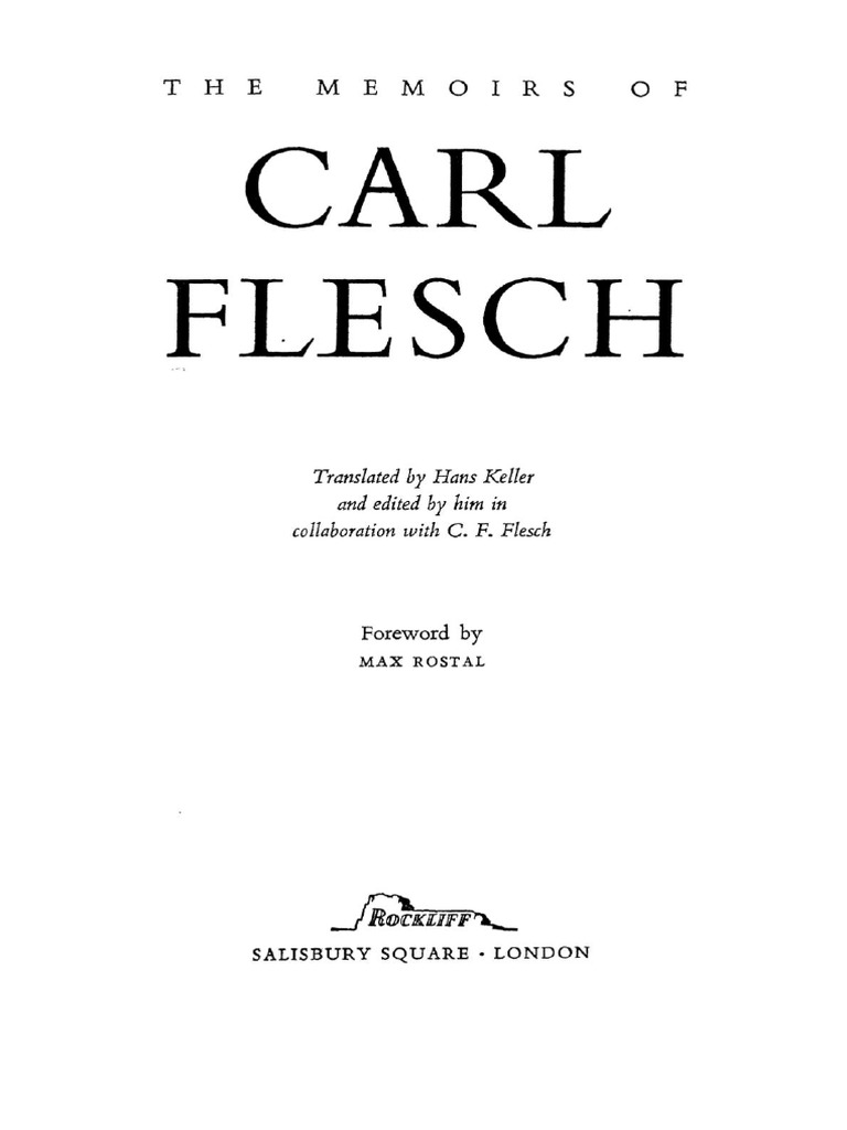 Memoirs of Carl Flesch | PDF