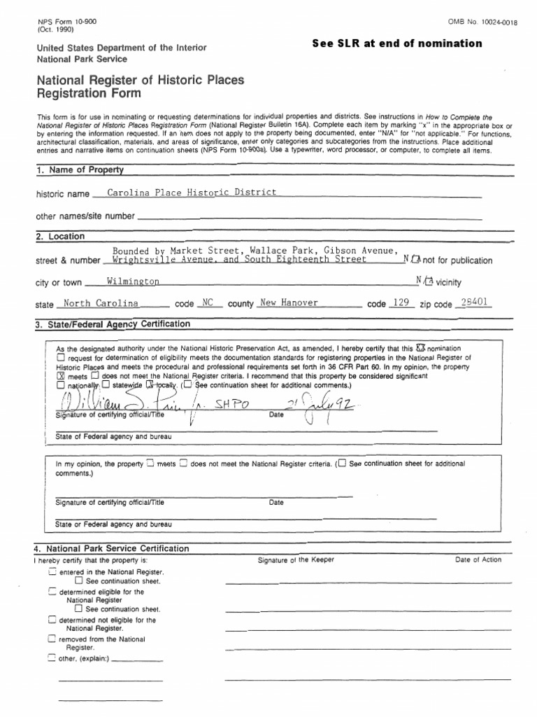 Carolina Place NRHP Application | PDF | Porch | Framing (Construction)