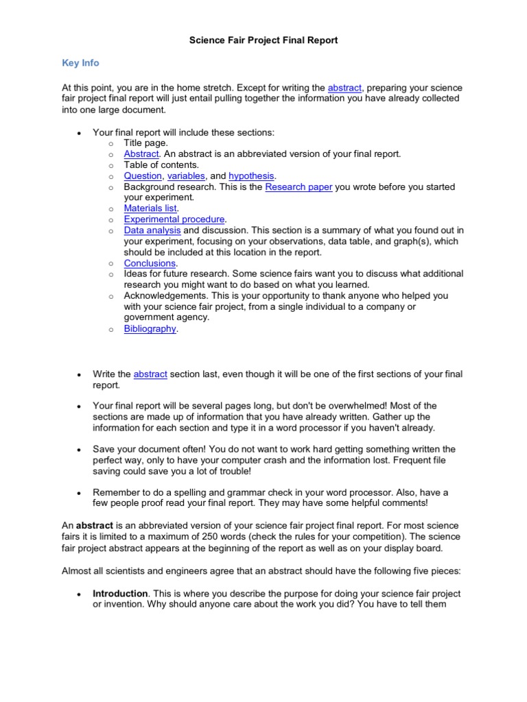 Science Fair Project Final Report | PDF | Statistical Hypothesis ...