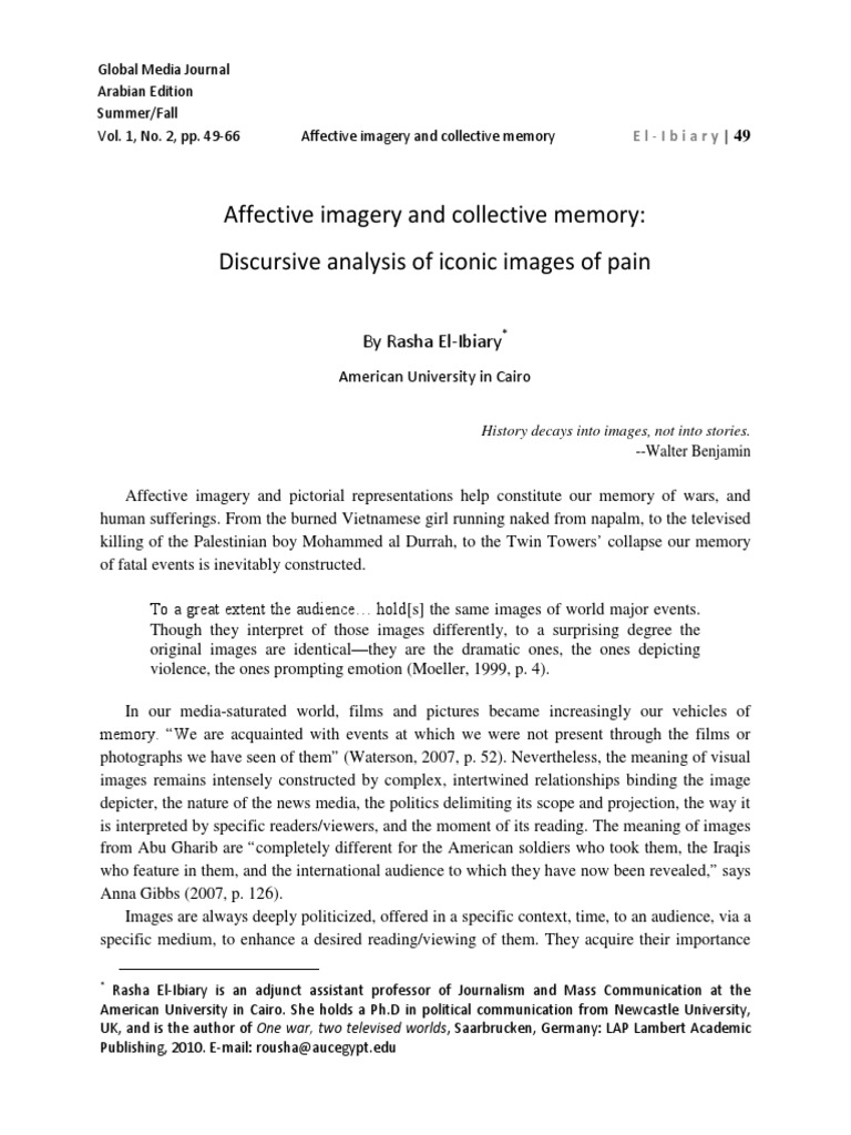 Affective Imagery and Collective Memory | PDF | Memory | Psychological ...
