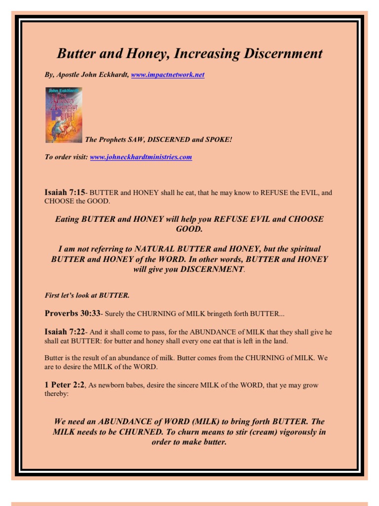 Butter and Honey, Increasing Discernment | PDF