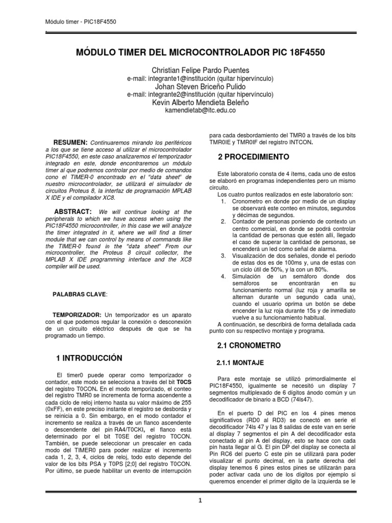 Módulo timer | PDF | Poco | Programa de computadora