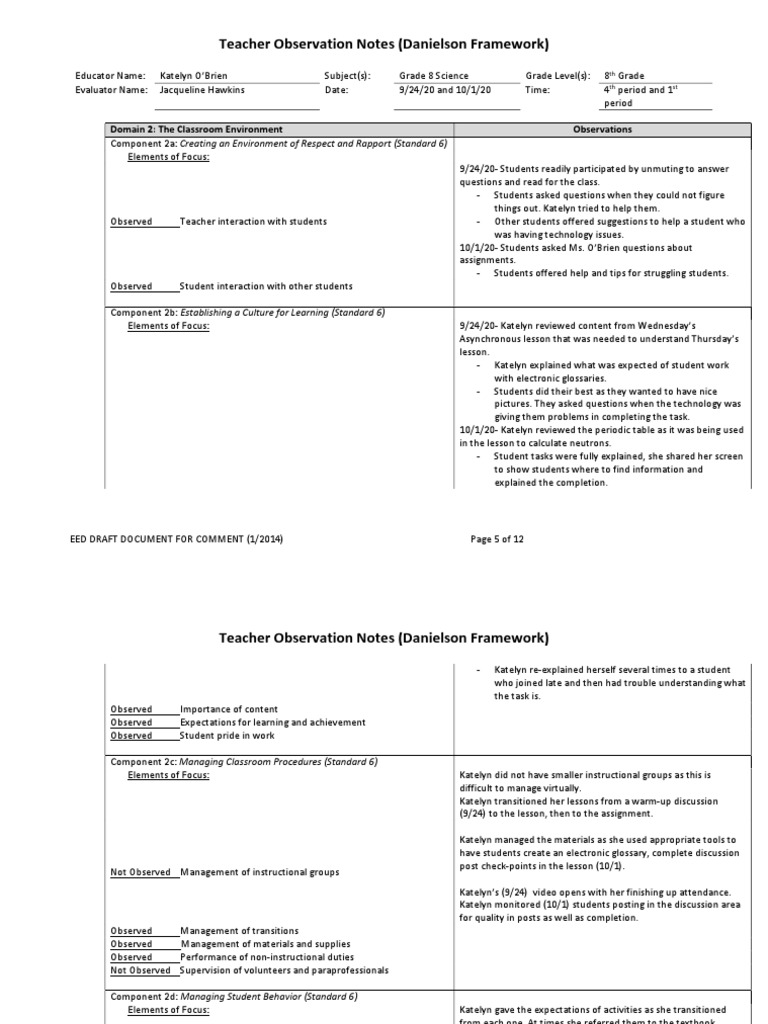 Danielson | PDF | Educational Assessment | Teachers