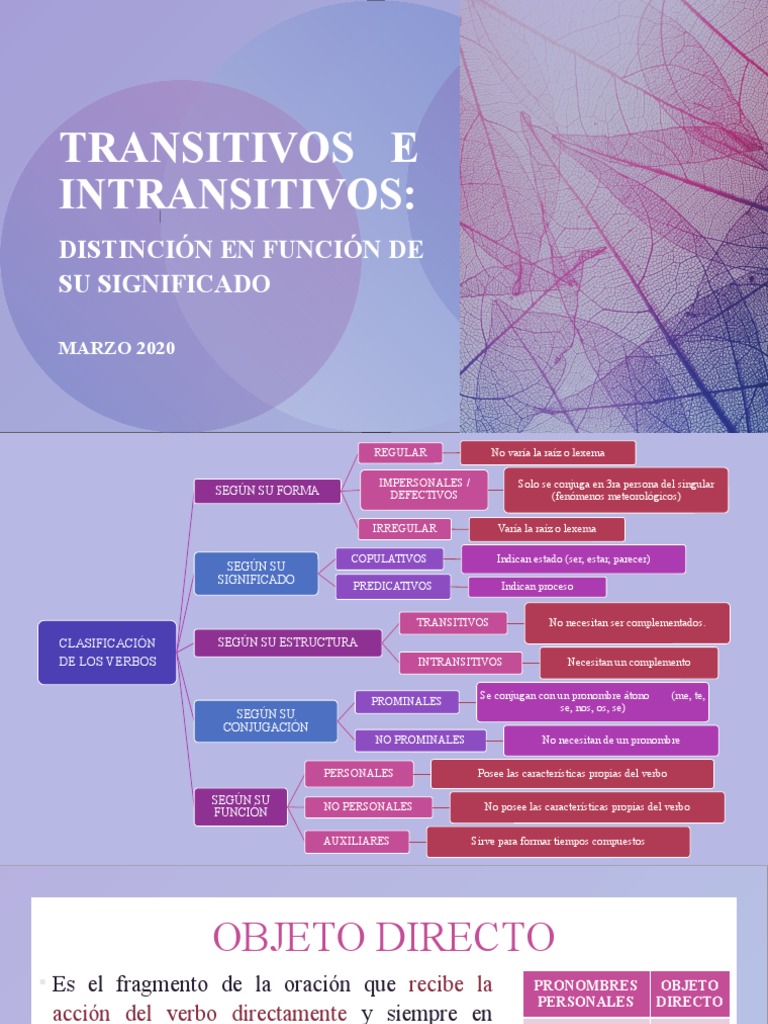 Verbos: Transitivos e Intransitivos | PDF | Verbo | Objeto (gramática)