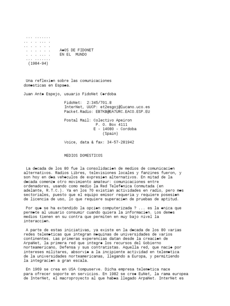Una reflexión sobre la historia y el desarrollo de FidoNet, la primera ...