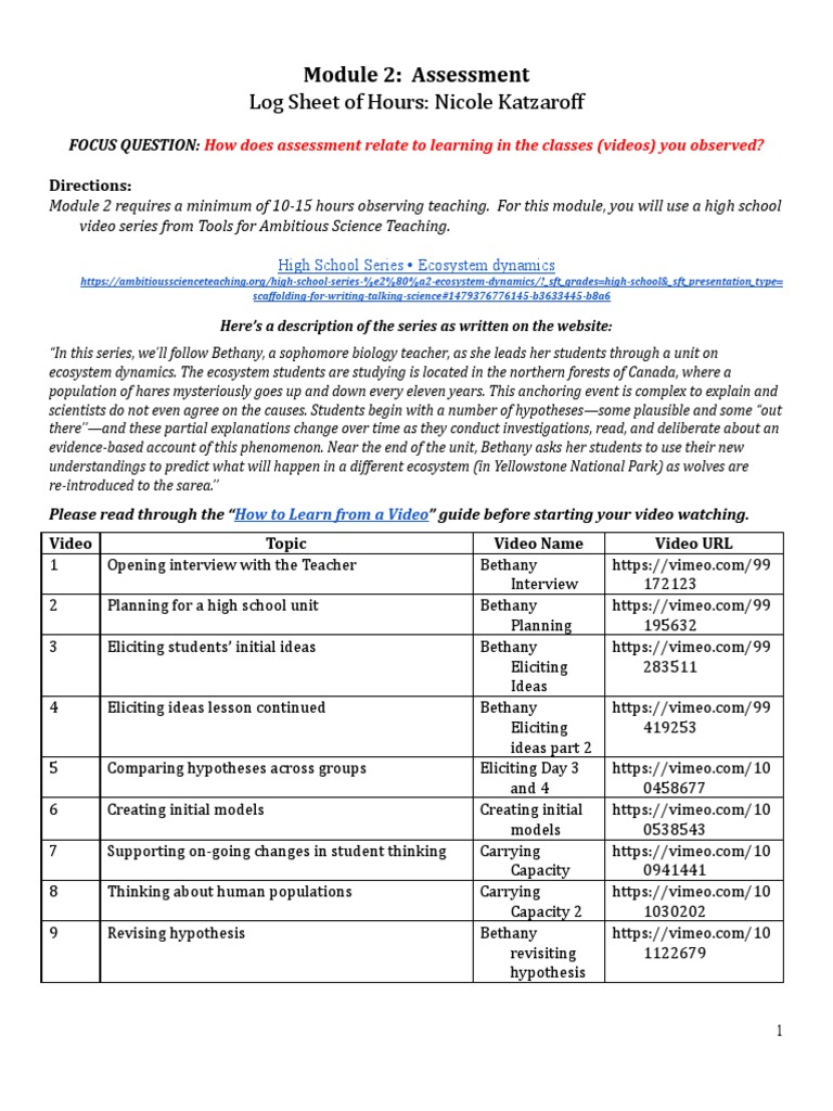 Edss 450c Modified Fieldwork Module 2 | PDF | Educational Assessment ...