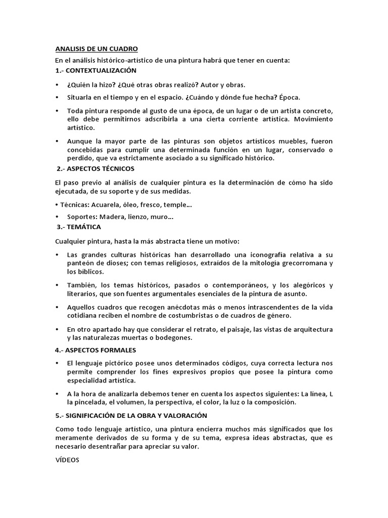 Guía para analizar un cuadro pictórico | PDF | Naturaleza muerta ...