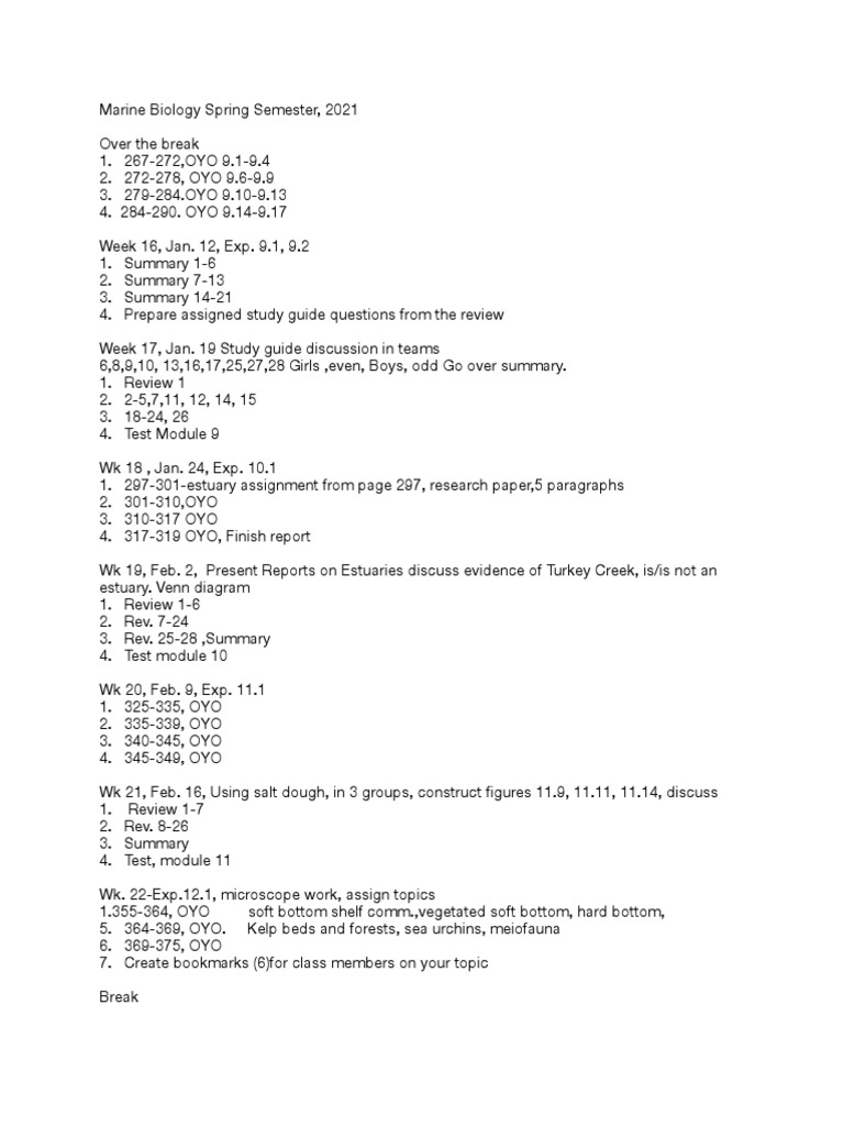 Marine Biology Lesson Plans 2021 | PDF